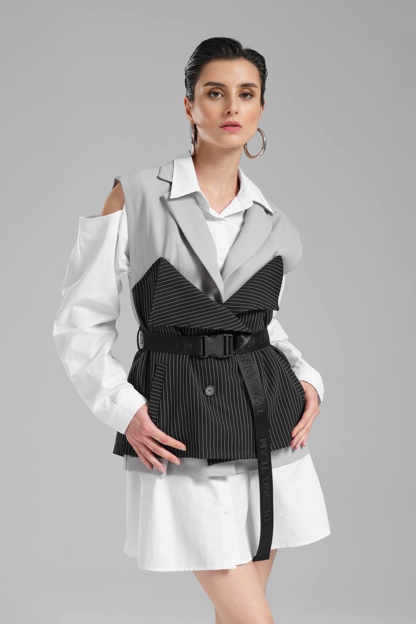 Vestido simulación de chaleco y blusa – Smukk moda